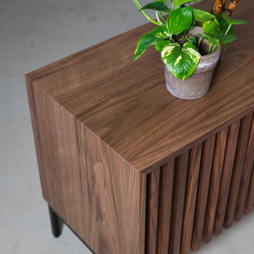 Fluted Storage Cabinet, Fluted Walnut Media Unit | KODA Studios