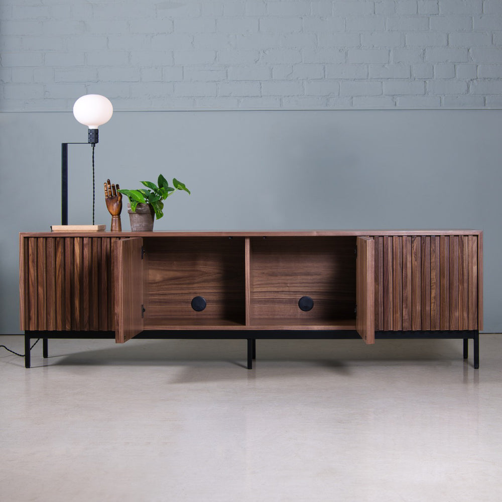 Fluted Storage Cabinet, Fluted Walnut Media Unit | KODA Studios