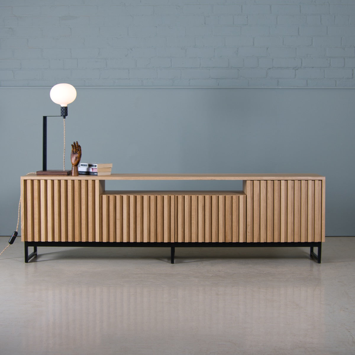 Fluted Oak TV Unit - Wood TV Unit | KODA Studios