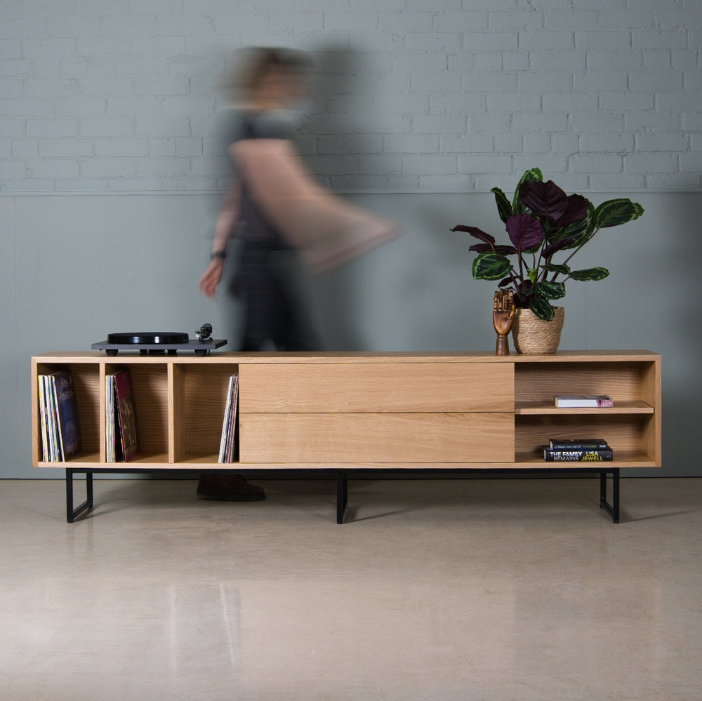 Oak Record Player Cabinet | Vinyl Storage | KODA Studios