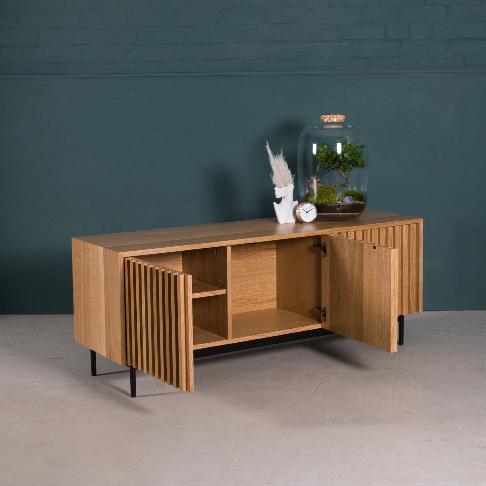 Fluted Oak Cabinet, Fluted Wood Media Unit | KODA Studios