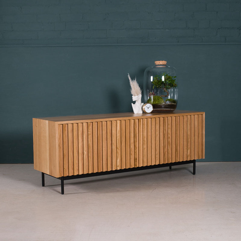 Fluted Oak Cabinet, Fluted Wood Media Unit | KODA Studios