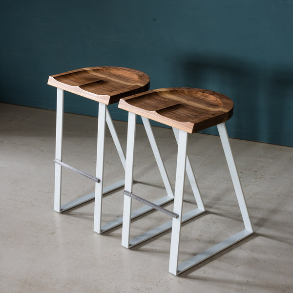 Walnut Counter Stool Angle – Stool Furniture | KODA Studios
