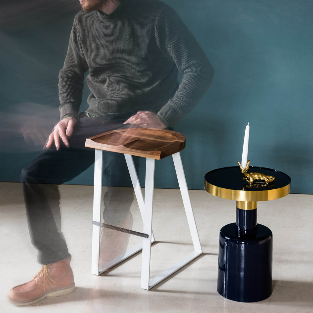 Walnut Counter Stool Angle – Stool Furniture | KODA Studios
