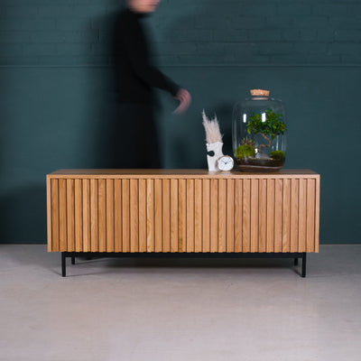 Fluted Oak Cabinet, Fluted Wood Media Unit | KODA Studios
